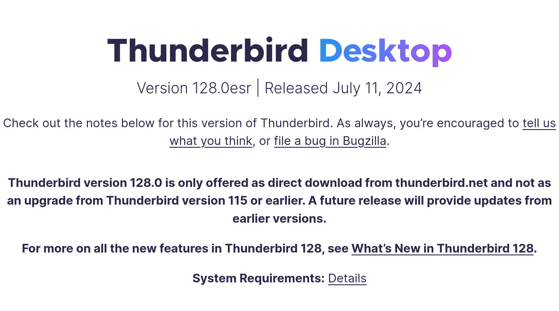 Thunderbird 128 ESR – /root