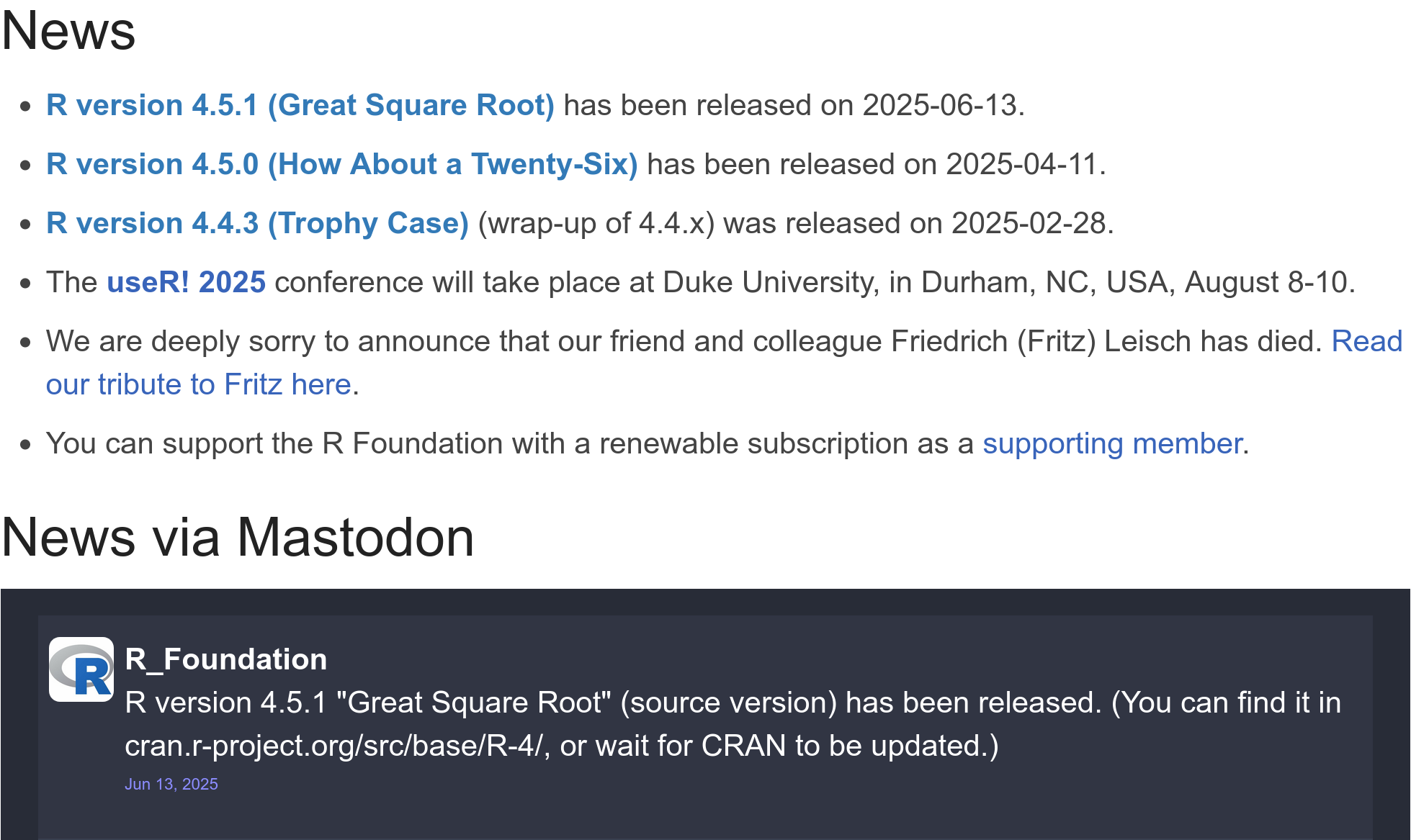 R 4.5.1 (Great Square Root) – /root