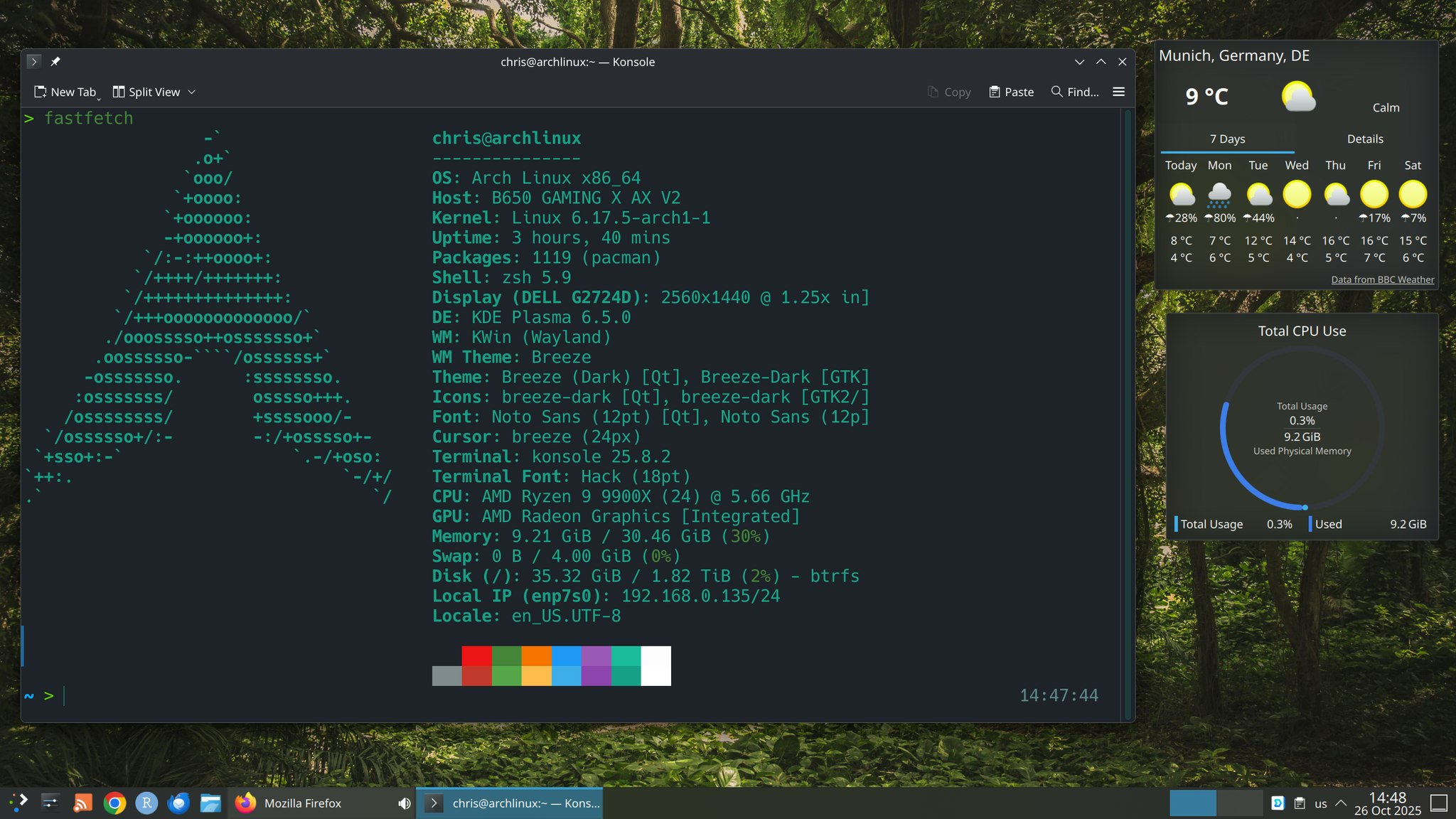 My current Arch Linux Desktop Layout – /root